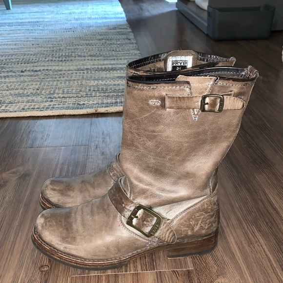 Frye | Shoes | Frye Grey Distressed Boots | Poshmark